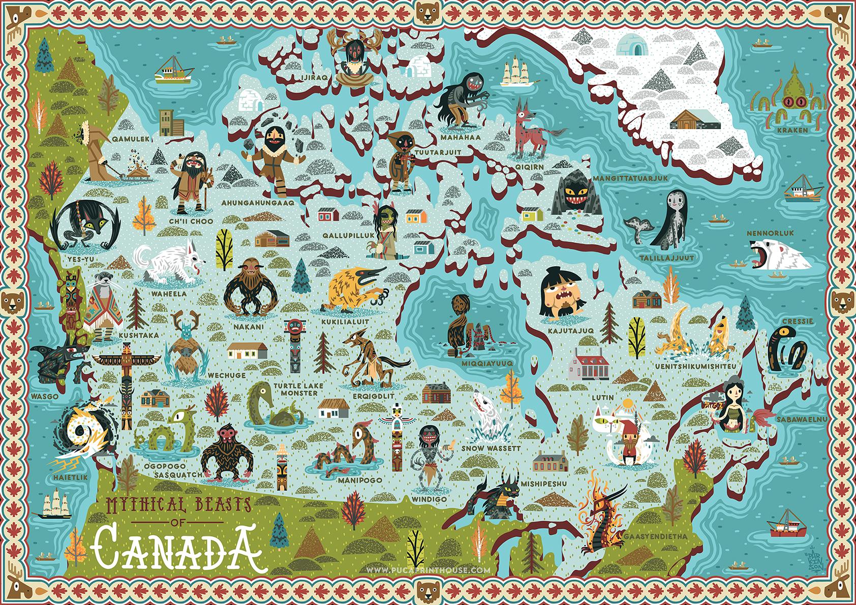 Mythical Beasts of Canada [oc] | Scrolller