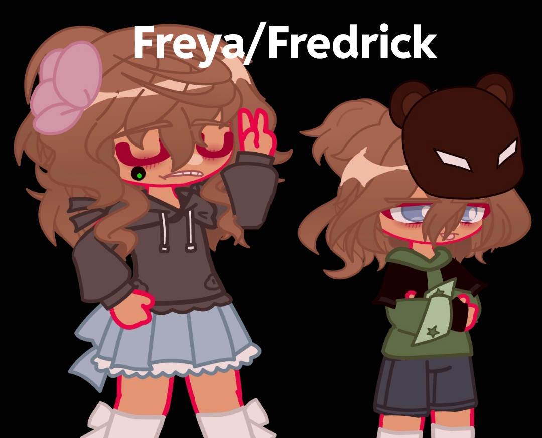 Discover more like GachaFnaf: Fitzgerald Siblings (present designs are on the left and past ...