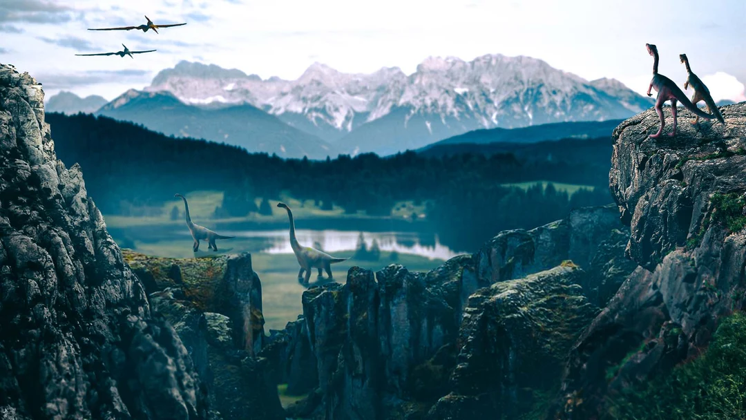 [1920 x 1080] Dinosaur Landscape | OC | Scrolller