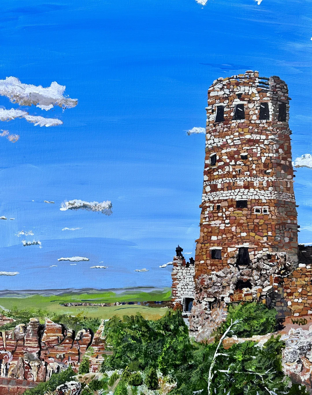 Desert View Watchtower, by Mindsprung, Acrylic on canvas, 2023 | Scrolller