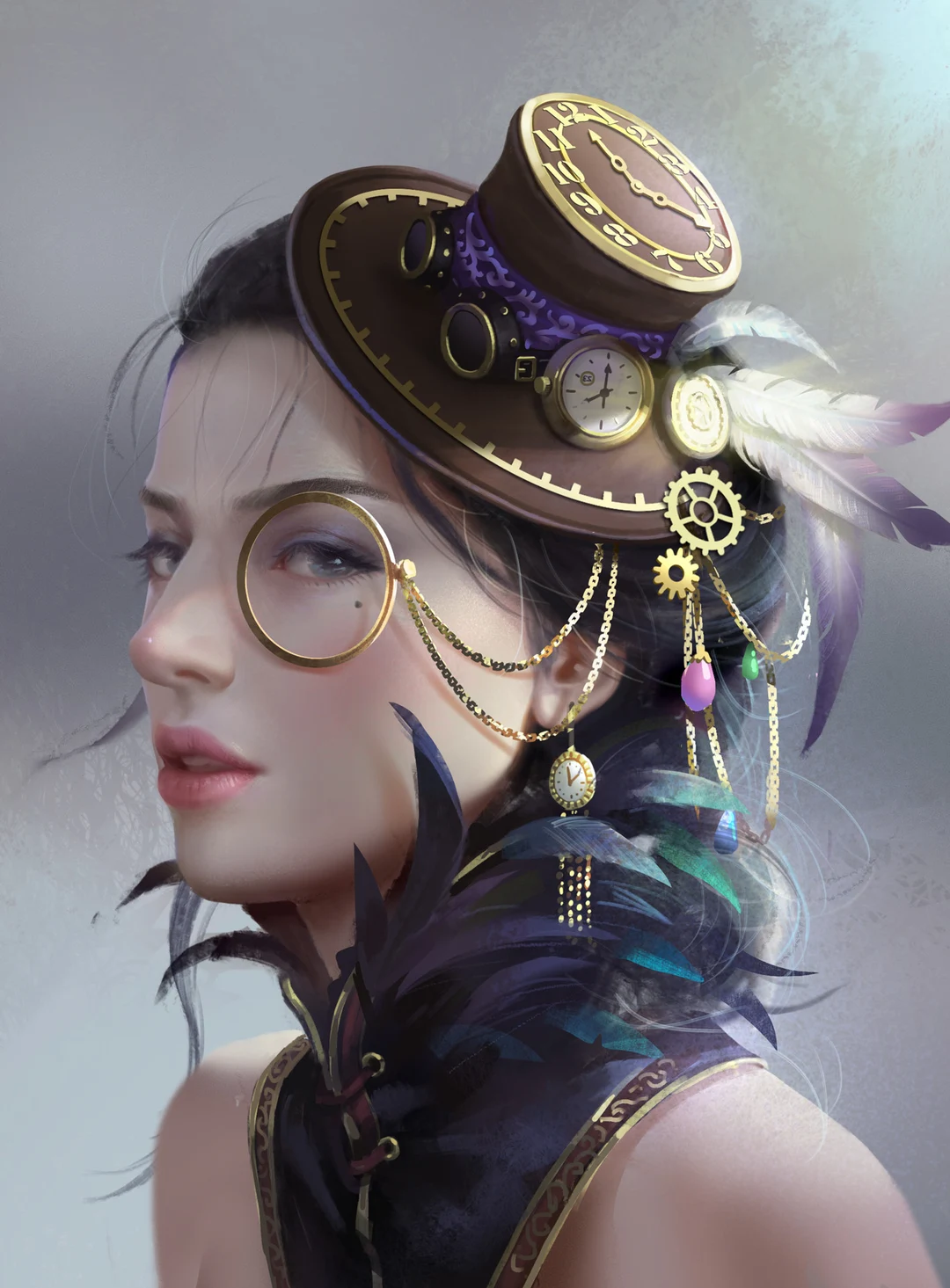 Steampunk girl by Wang Xiao | Scrolller