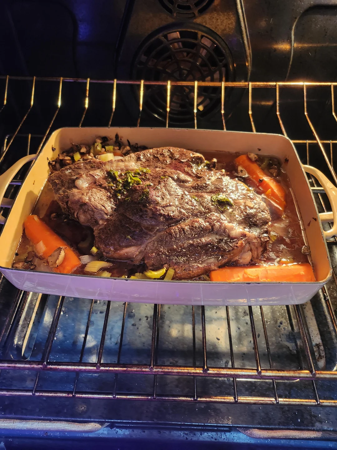 Chuck roast in Dansk enameled cast iron. | Scrolller