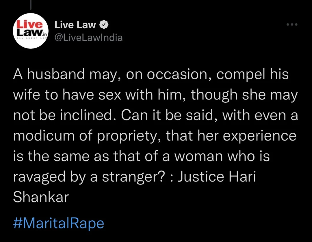 Justice Hari Shankar's decision on marital rape | Scrolller