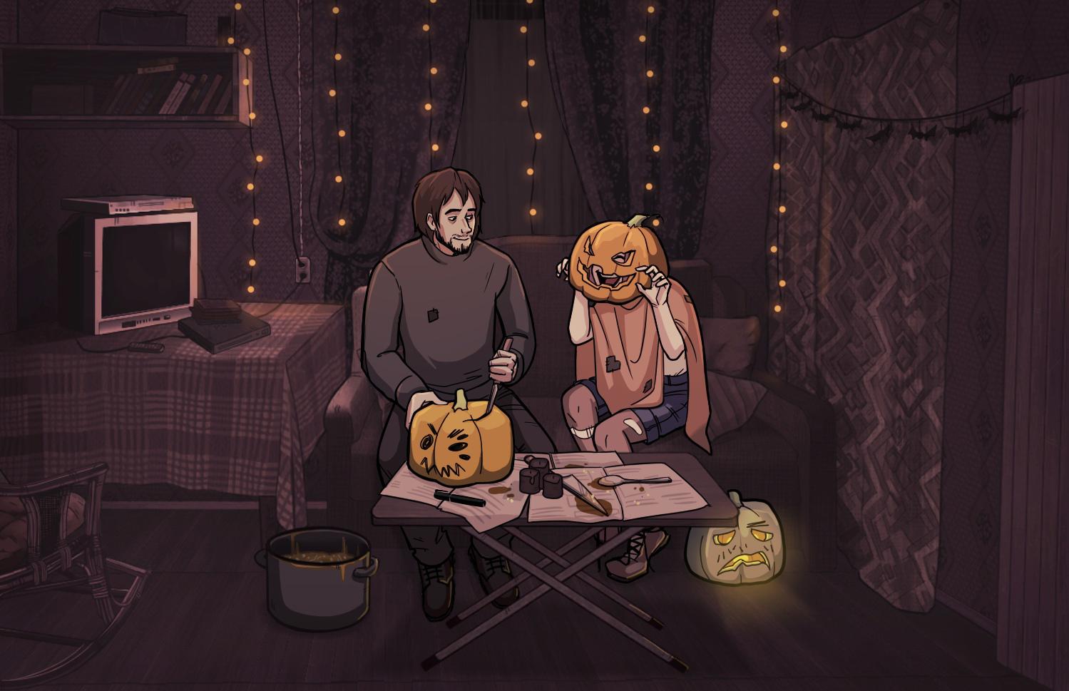 Characters from Lost in the Roots prepare for some Halloween party | Scrolller