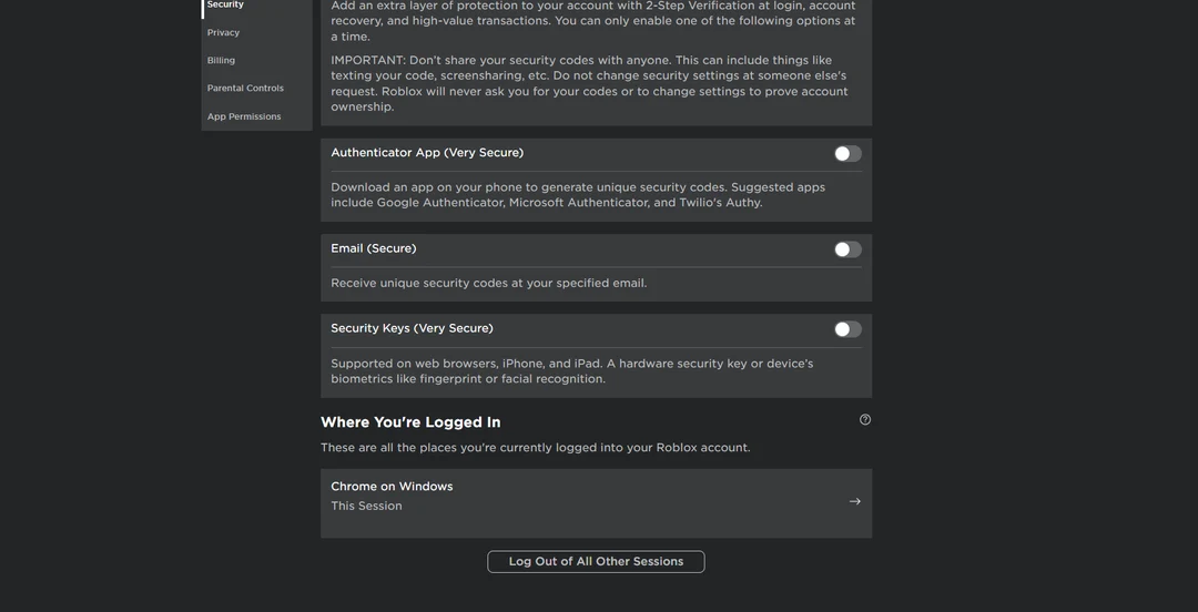 ay roblox actually made a good update to security :pog: | Scrolller
