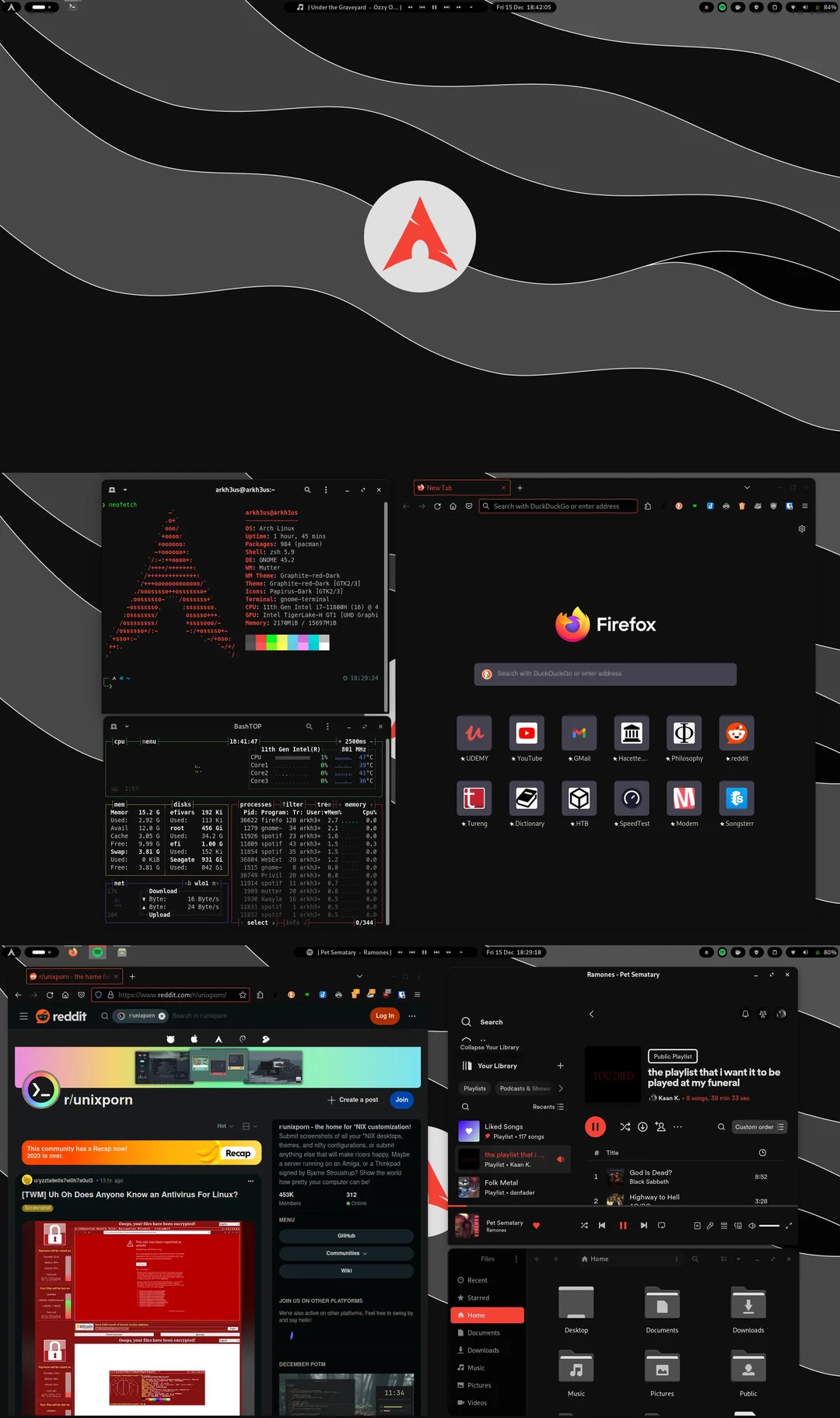 [GNOME] Graphite Dark | Scrolller