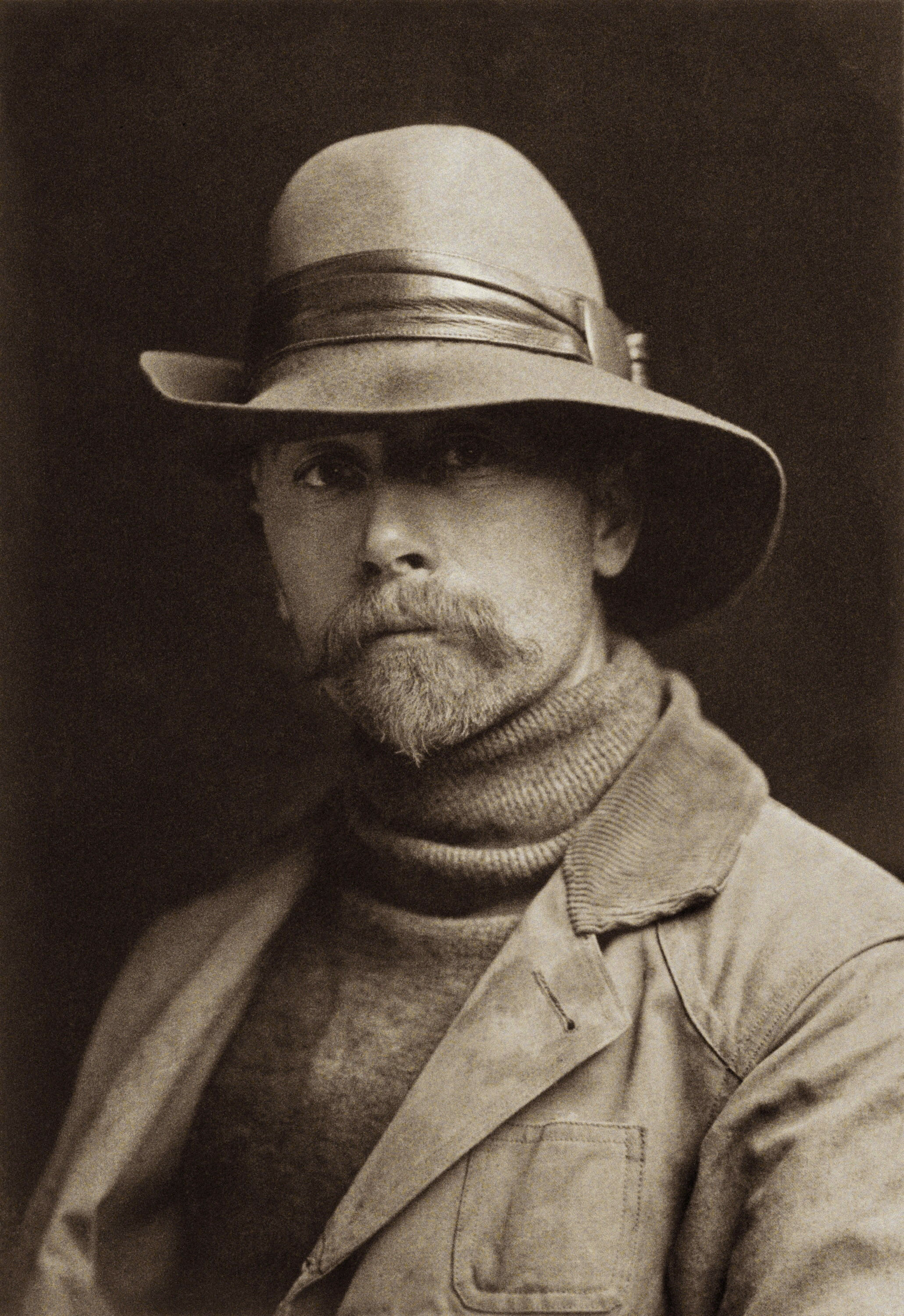 Self portrait, Edward Sherriff Curtis, photographer and ethnologist whose work focused on the ...