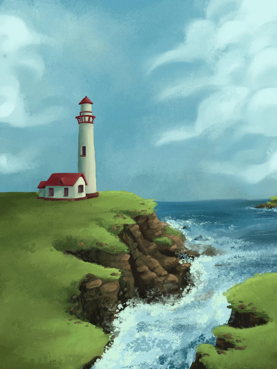 Lighthouse, Me, Digital painting, 2022 | Scrolller