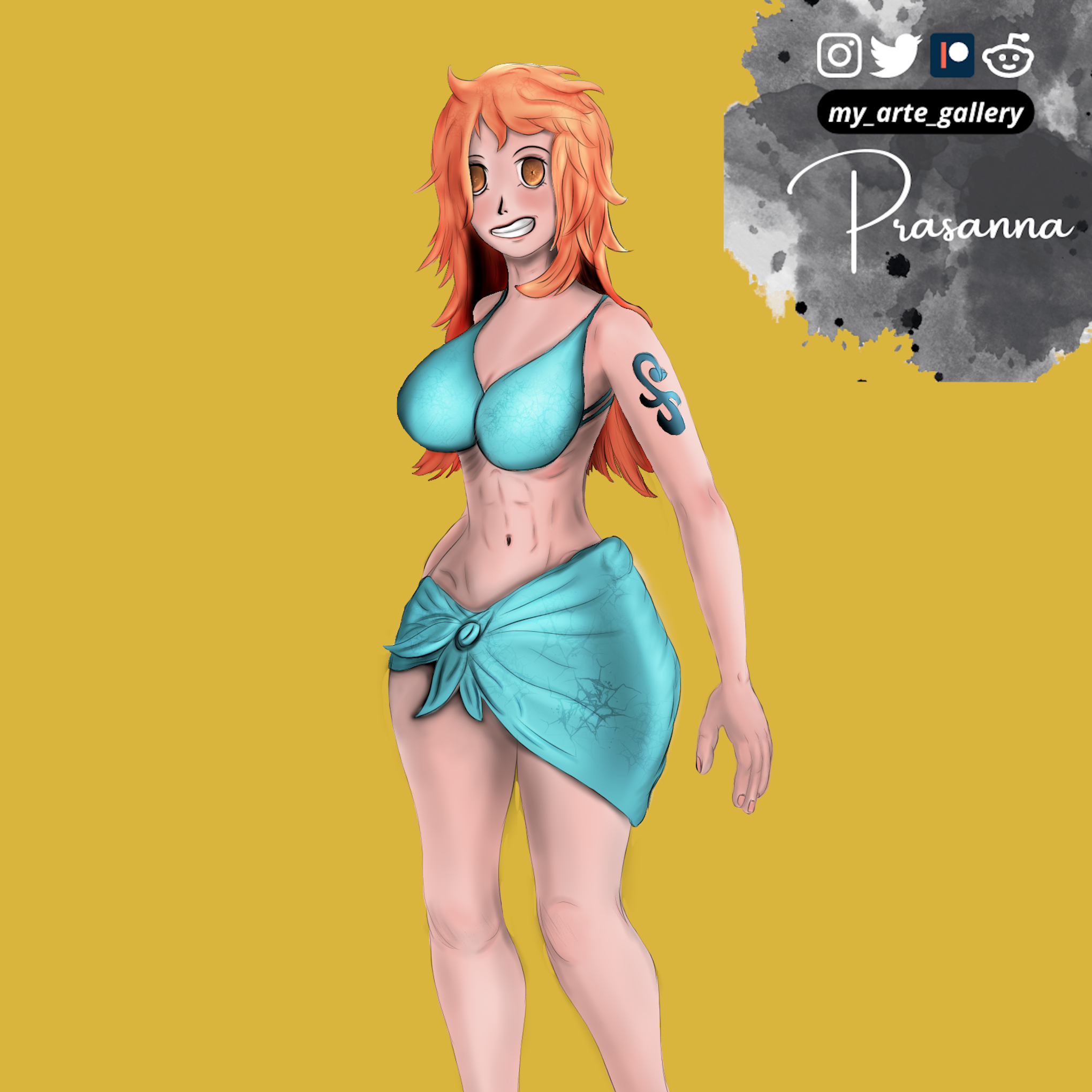 Nami (OnePiece) in cute bikini. FanArt | Scrolller