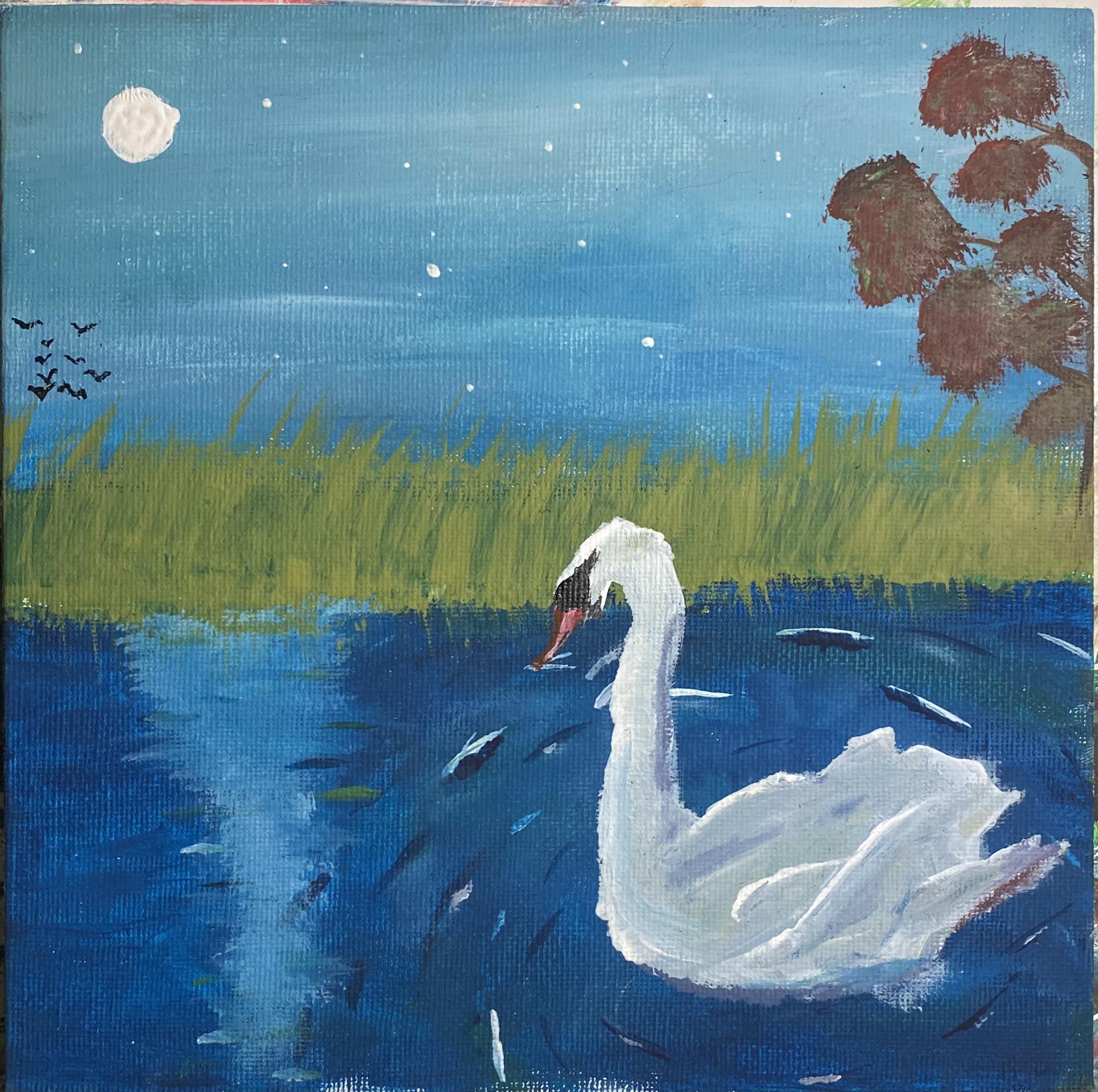 Swan, Me, Acrylic, 2022 | Scrolller