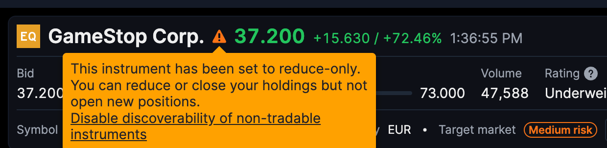 Saxo disables purchases of GameStop | Scrolller