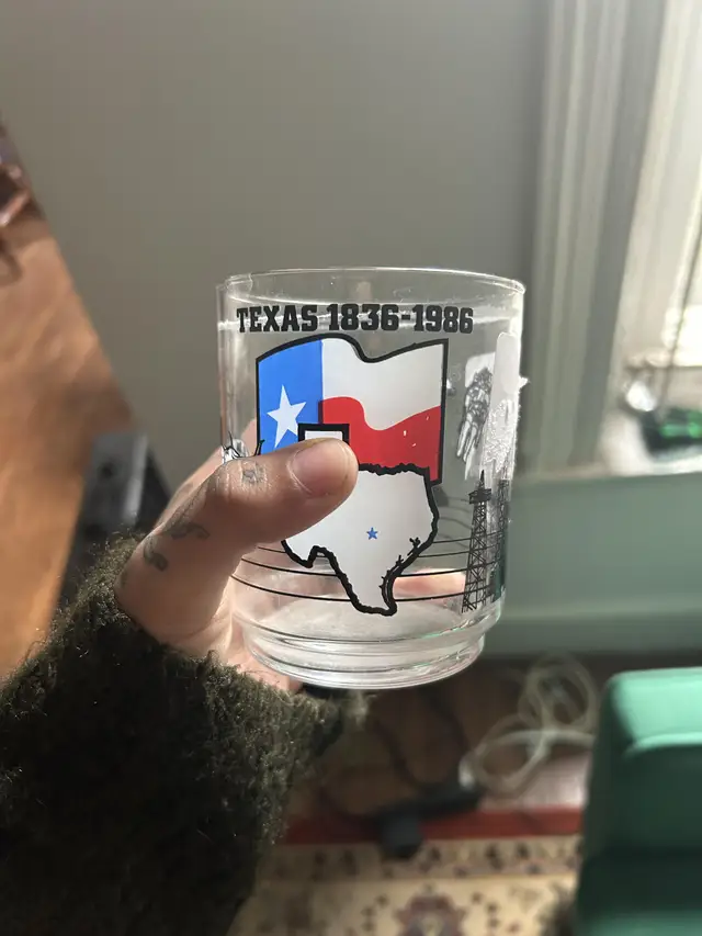 Got this glass at goodwill yesterday… what happened in 1986?! | Scrolller