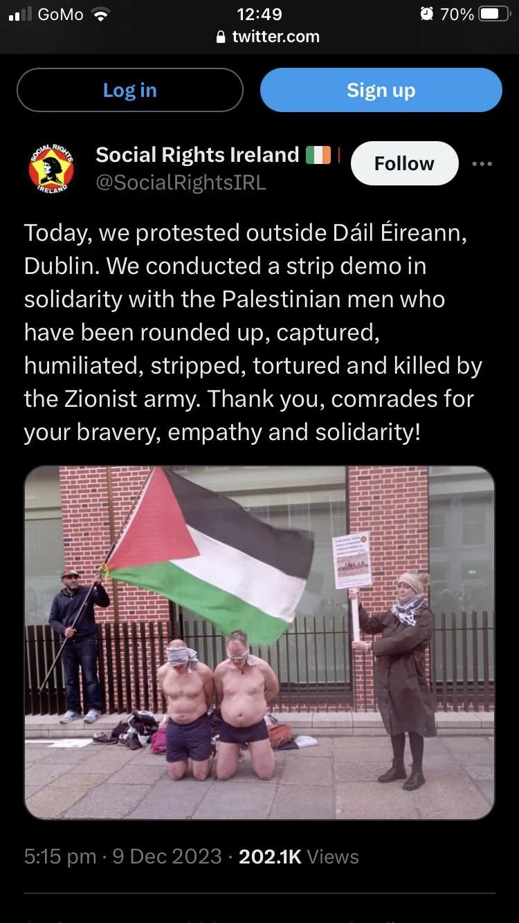 Freezing your ass off outside the capital in Ireland for Palestine | Scrolller