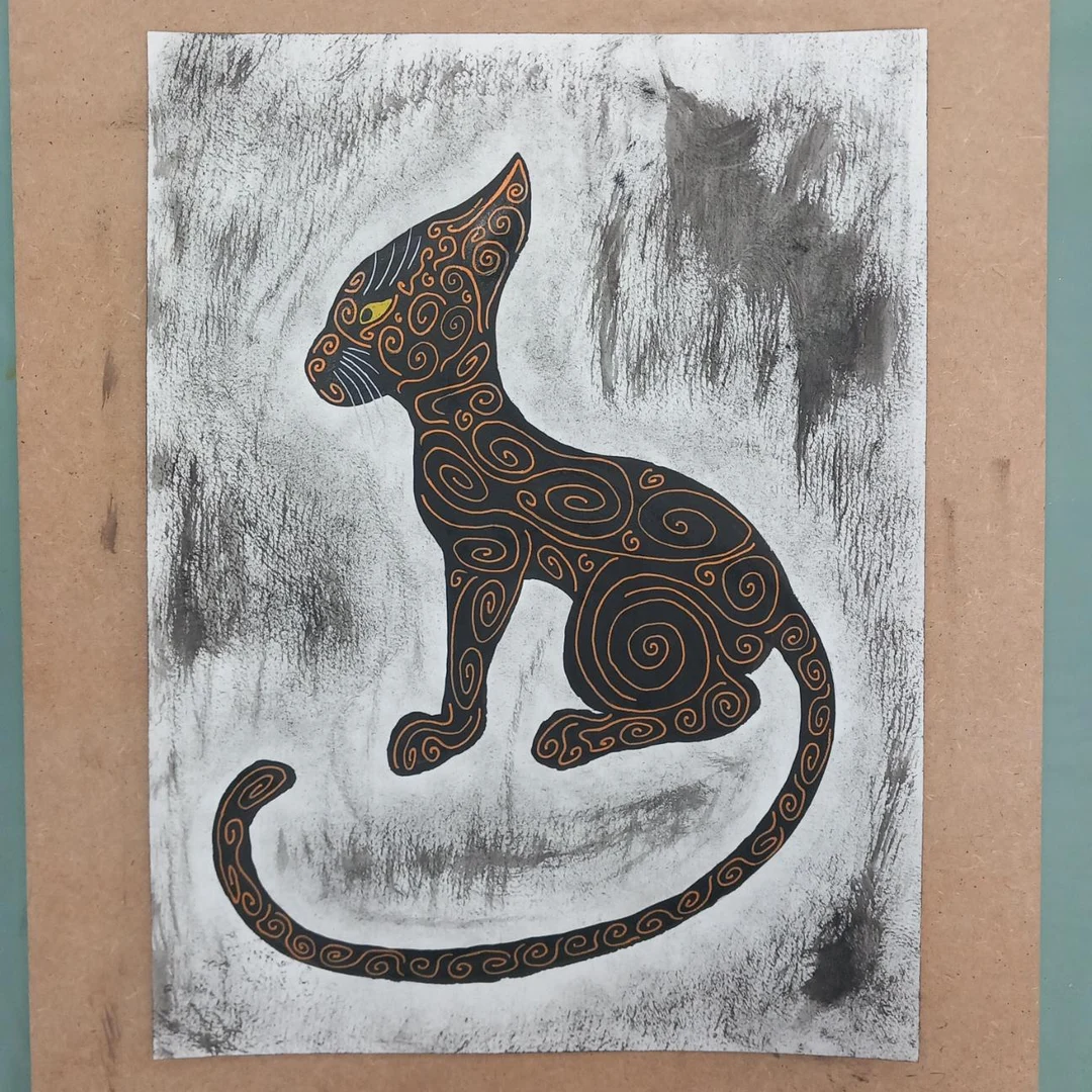 Pharaoh cat, me, inks, 2022 | Scrolller