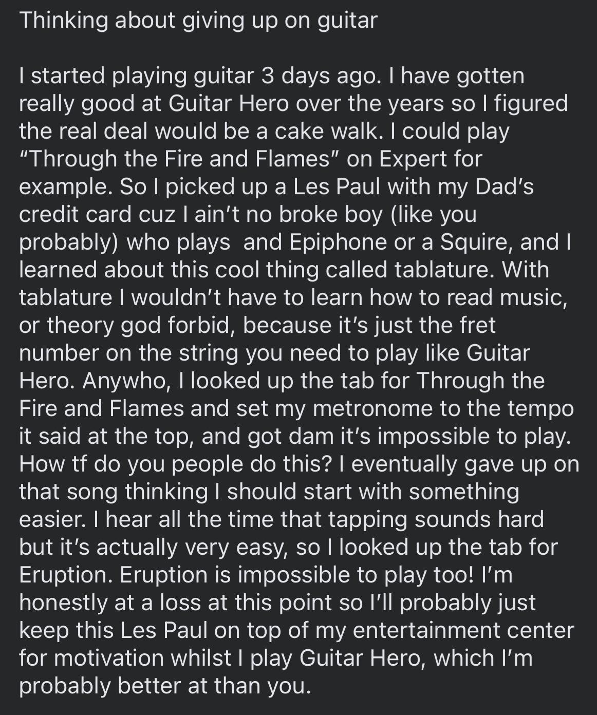 Most patient r/guitarlessons player | Scrolller