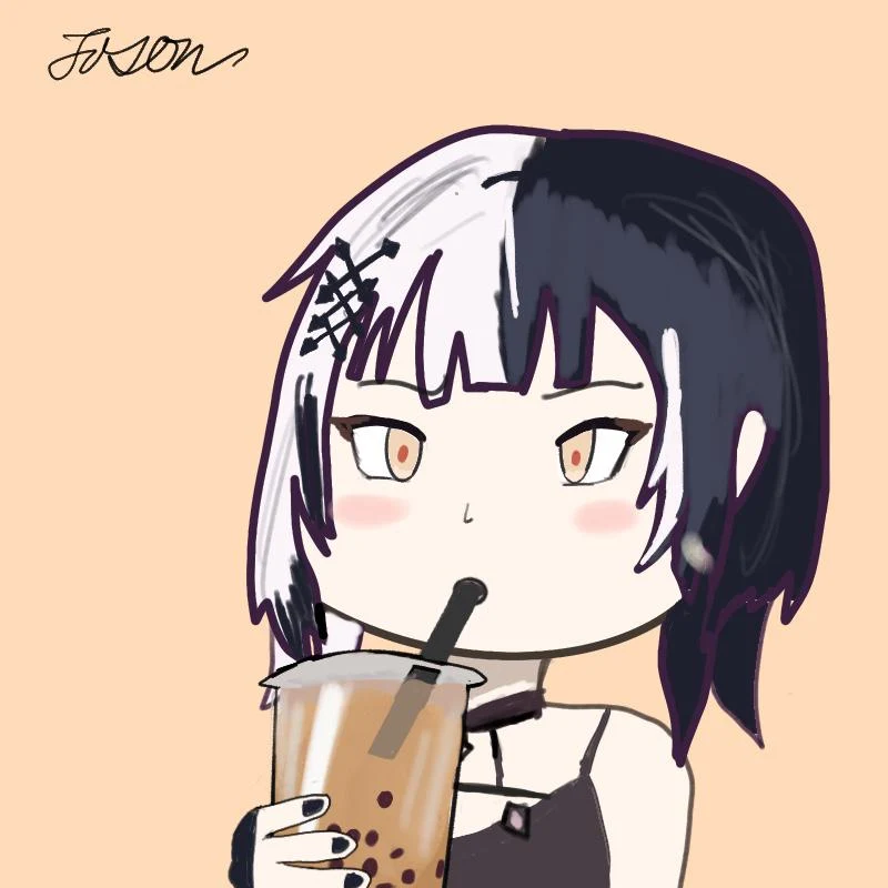 I draw a cute Shiori drinking some bubble tea | Scrolller