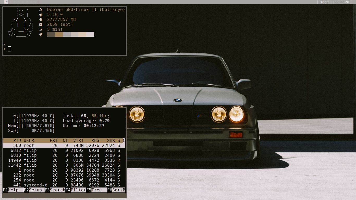 [herbstluftwm] barebones beemer | Scrolller