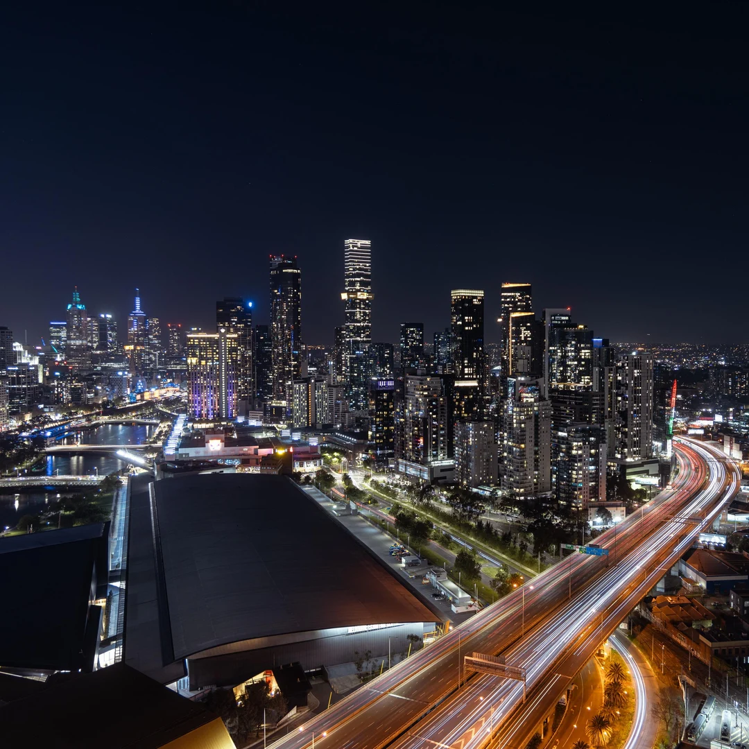 Melbourne Australia, another view from Stratos Restaurant with freeway lines [OC] | Scrolller