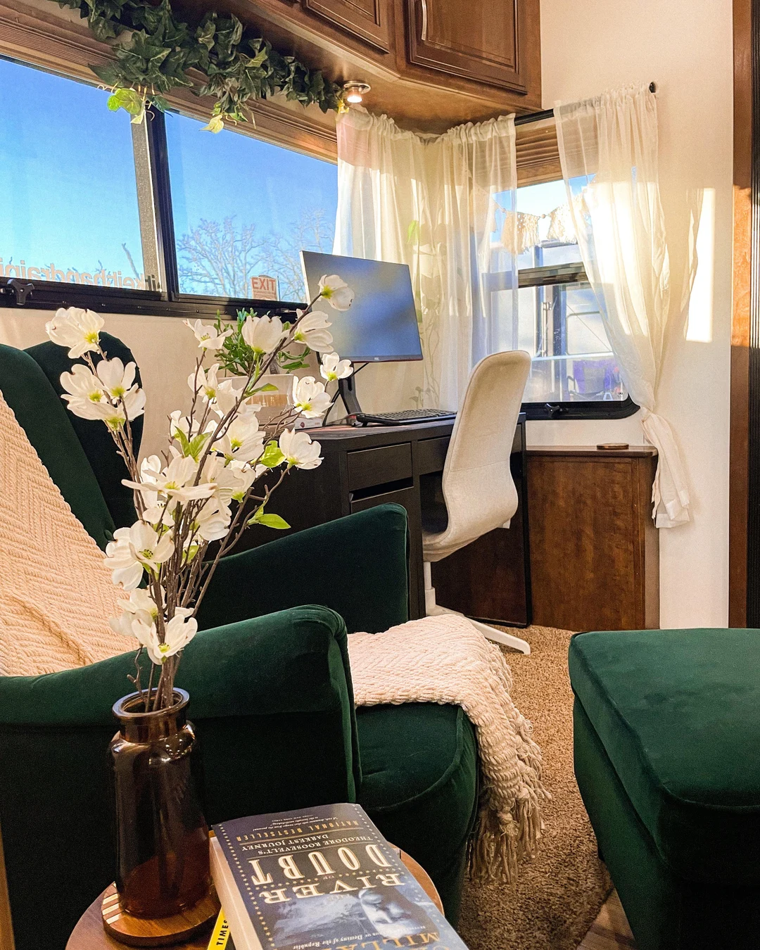 Added a few things to my tiny reading nook; best place to sit in the RV! | Scrolller
