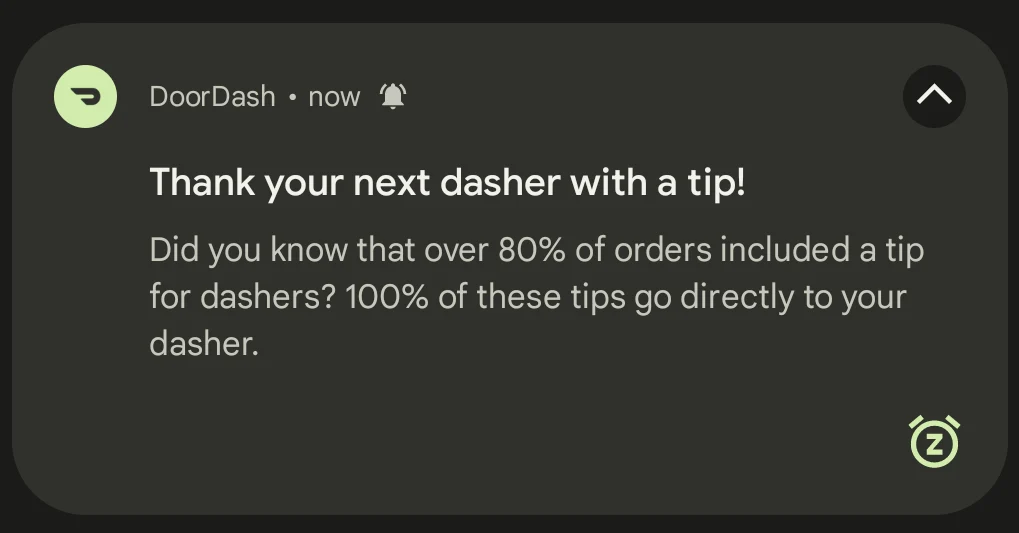 Doordash reckon 80% of people tip... That can't be true can it? | Scrolller