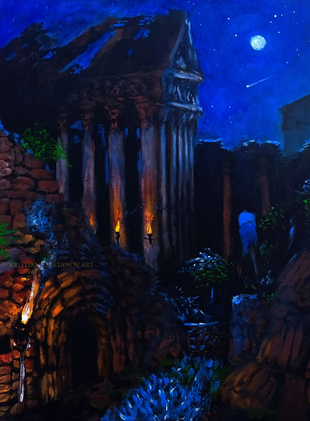 Ruins of the temple of Minerva in Rome, Me, Acrylic on canvas, 2022 | Scrolller