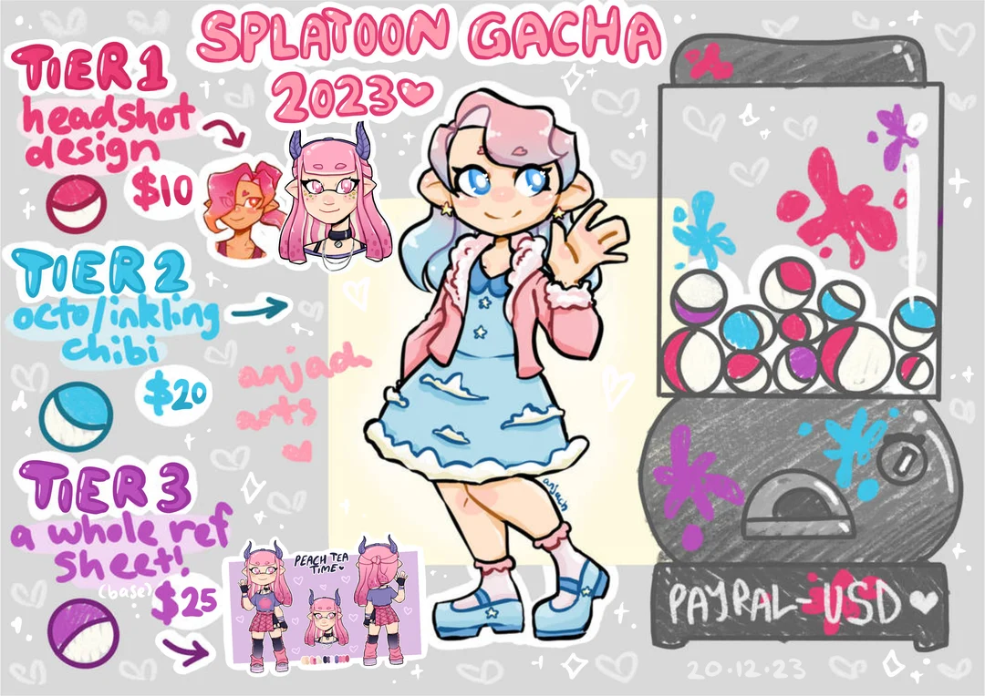 Splatoon Custom Character Design Gacha!! (Commission) | Scrolller