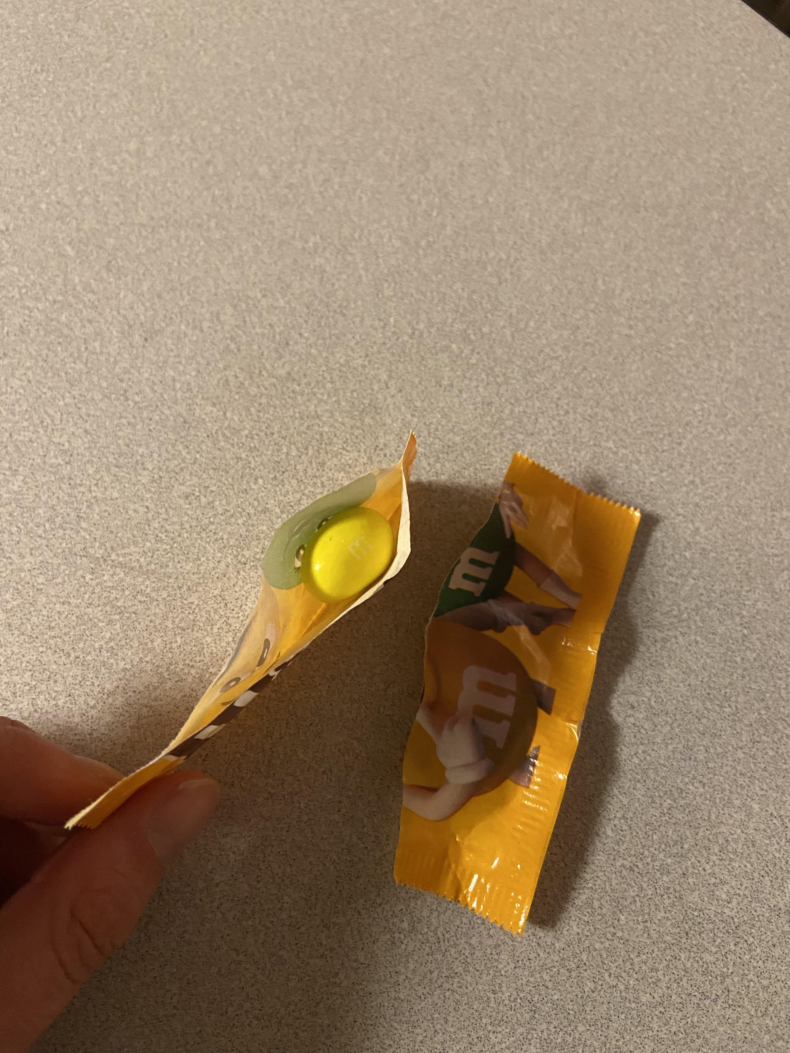 Snack size pack of Peanut M&Ms that came with only one Peanut M&M ...