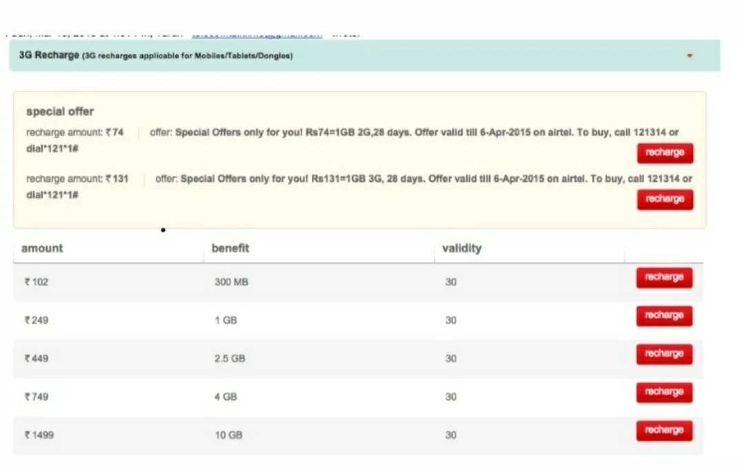 Airtel Recharge Plans (Oct 2015) | Scrolller
