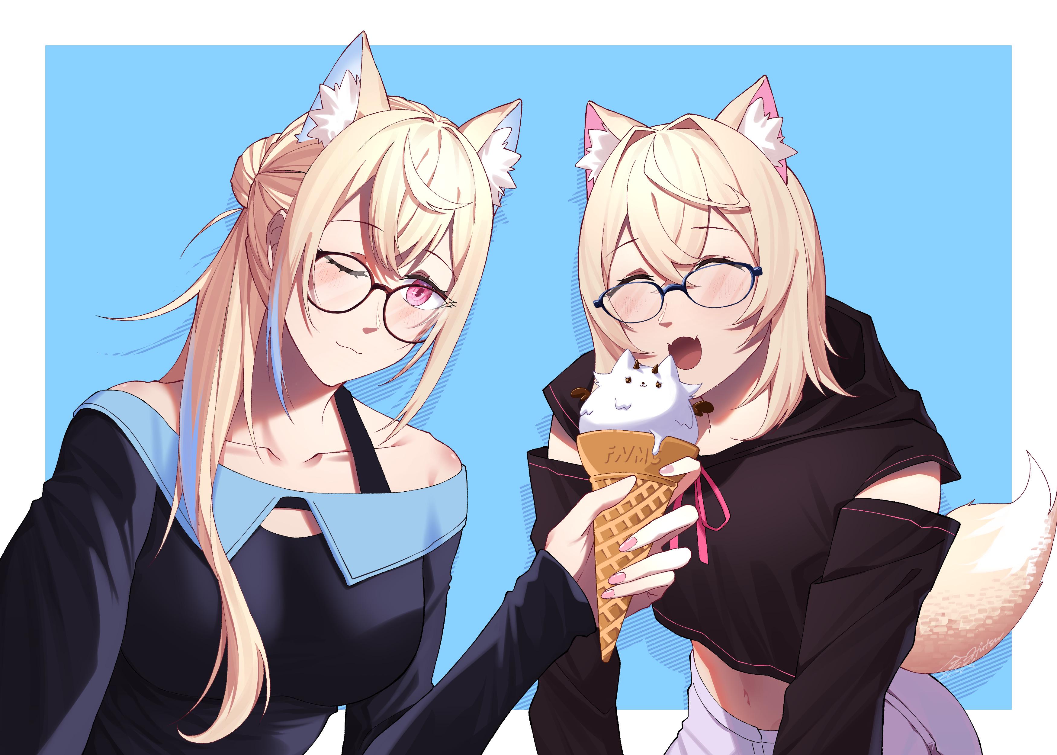 Megane twins and... Pero? | Scrolller