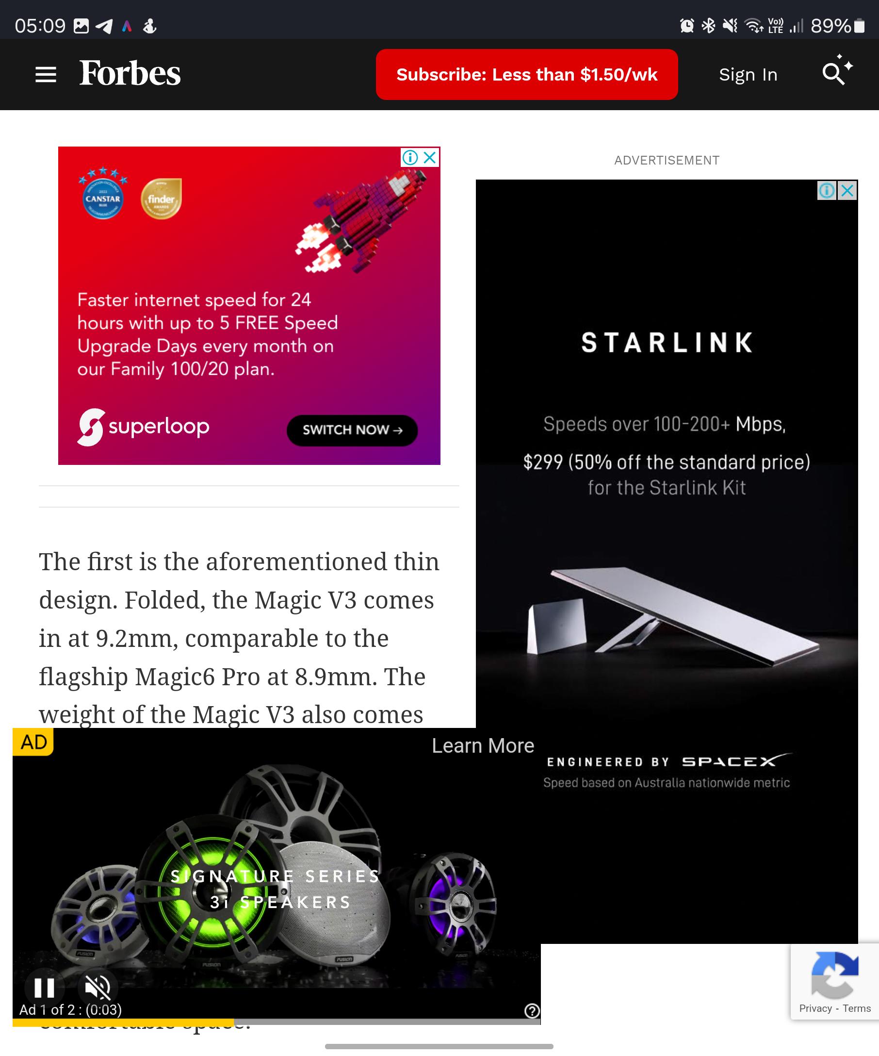 The article is barely visible under the ads | Scrolller