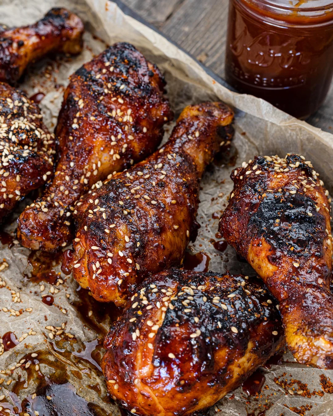 Korean BBQ Chicken Drums, with a homemade strawberry gochujang sauce. | Scrolller