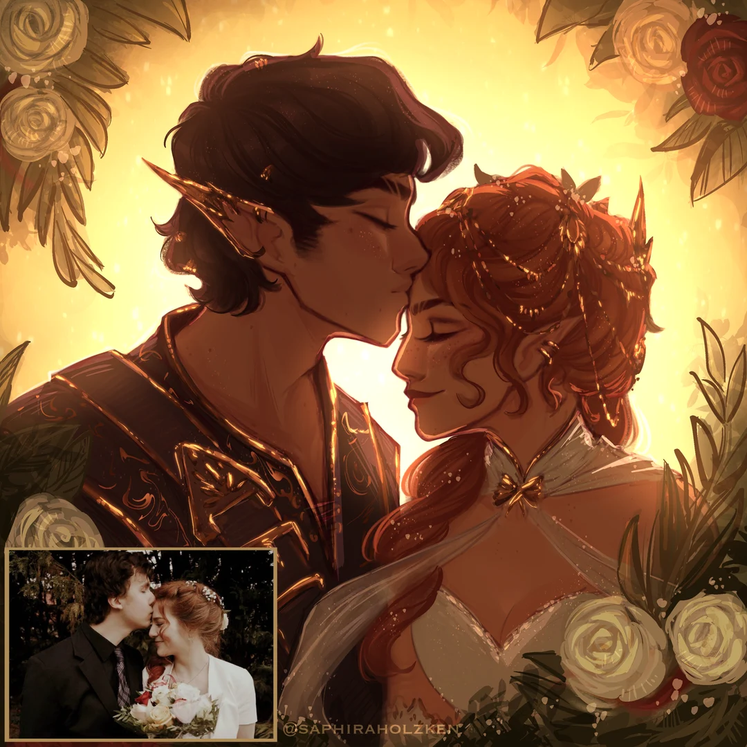 [Art] An Elvish Wedding, made by my wife, more in the comments! | Scrolller