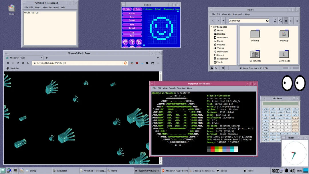 [XFCE4] Wondered how far I could go with giving a modern Linux system a late 90's Linux desktop ...