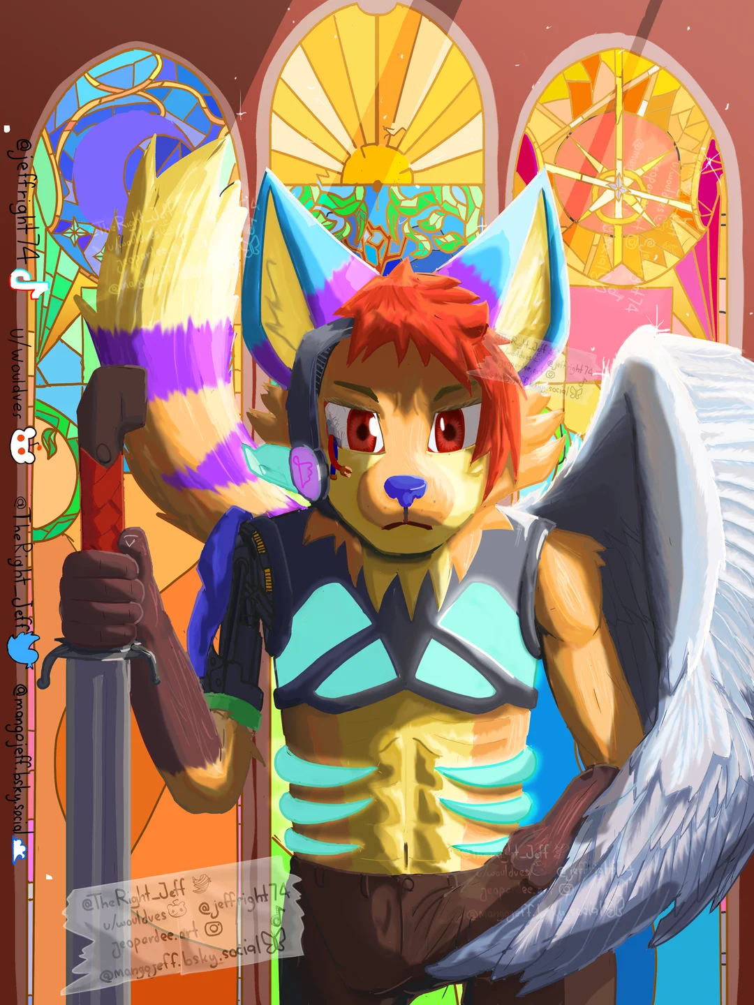 Drew lineless art of my old fursona from years ago | Scrolller