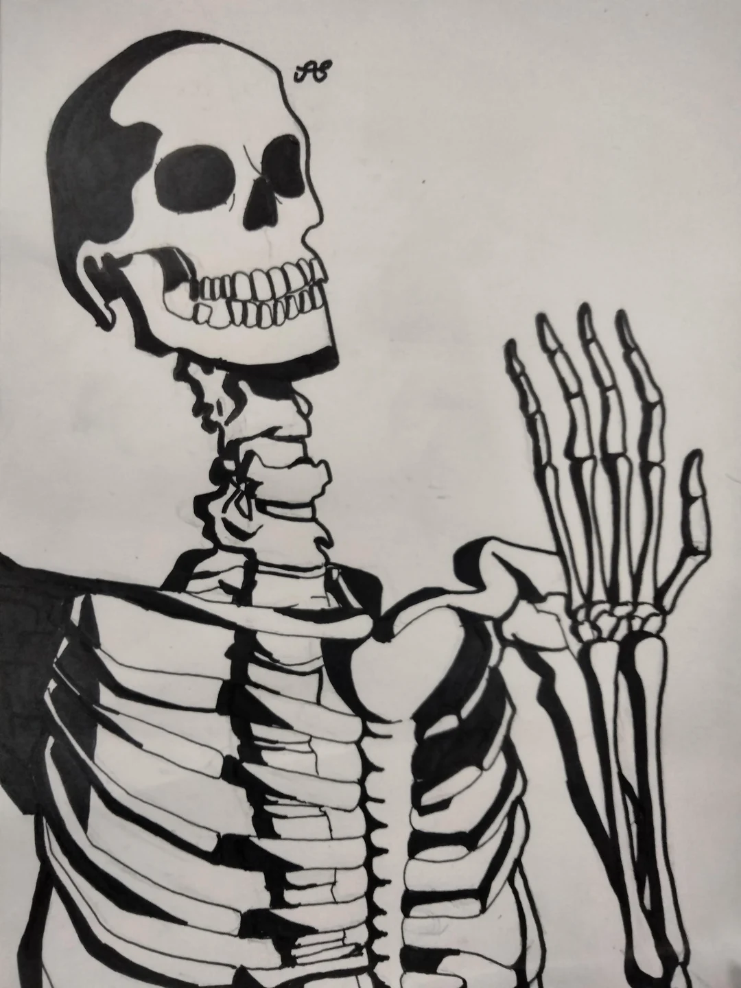 Skeleton, Me, Black Sharpie/Pencil, 2022 | Scrolller