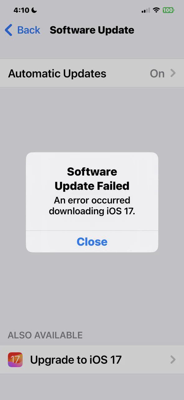 Cannot update to iOS 17 | Scrolller