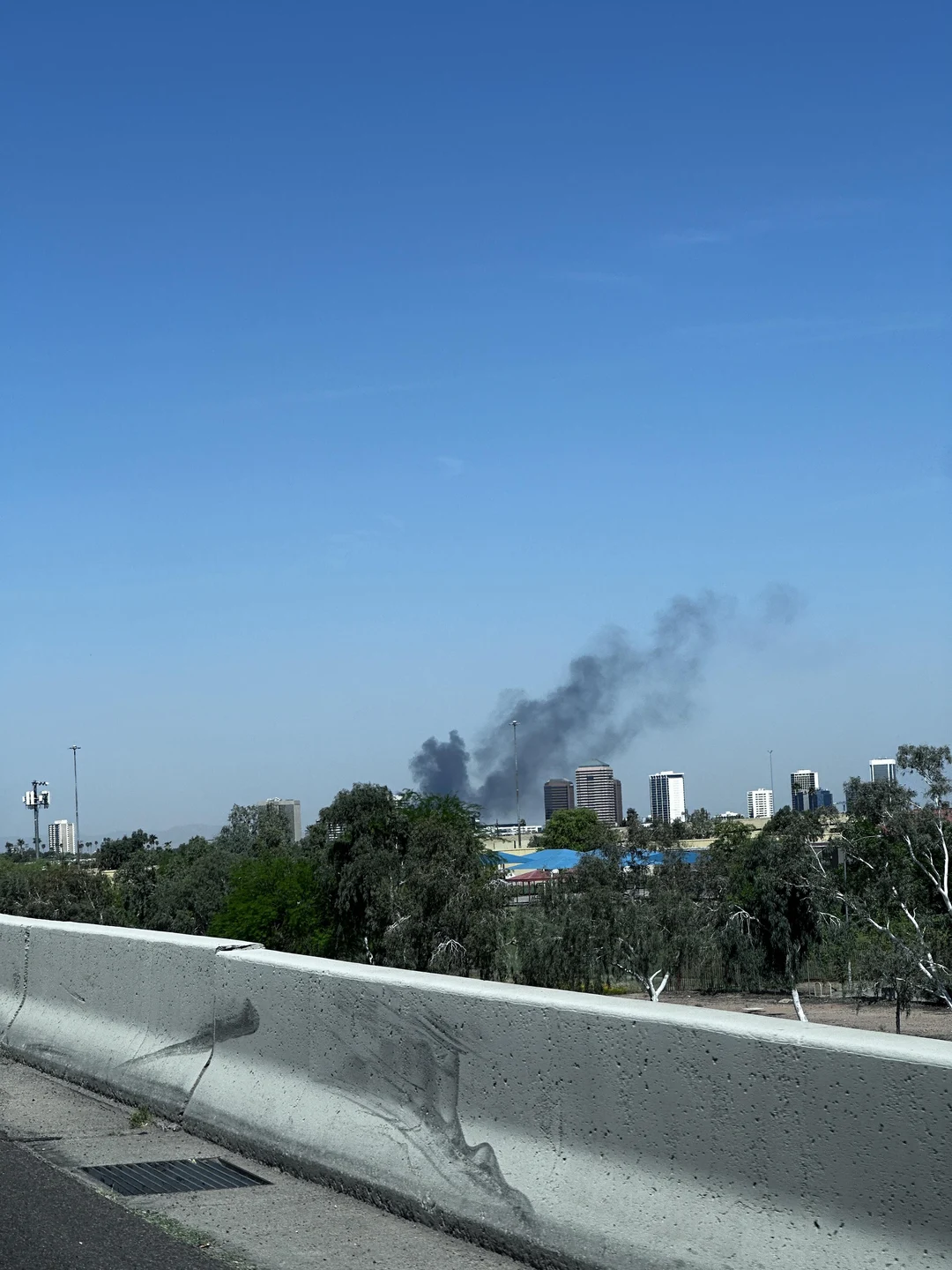 Fire seen from 51/I-10. Any clue what’s burning? | Scrolller