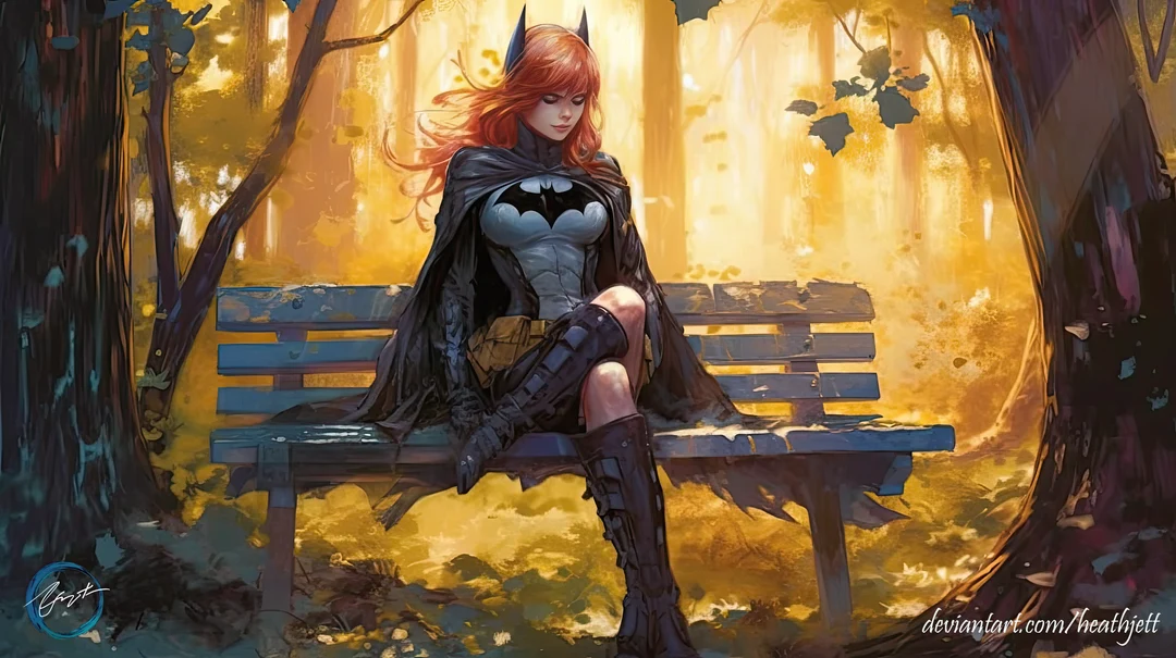 Forest Solitude: Batgirl's Contemplation by Heath Jett | Scrolller