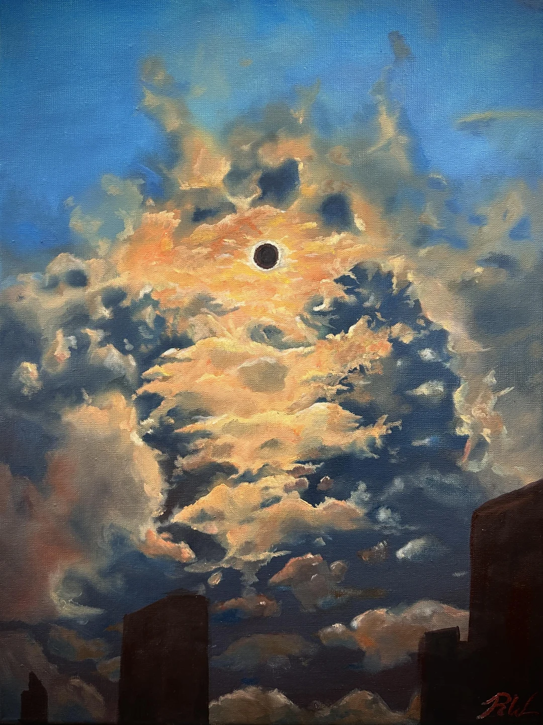 Solar Eclipse, RWilliamsArtwork (me), oil on linen canvas, 2023 | Scrolller