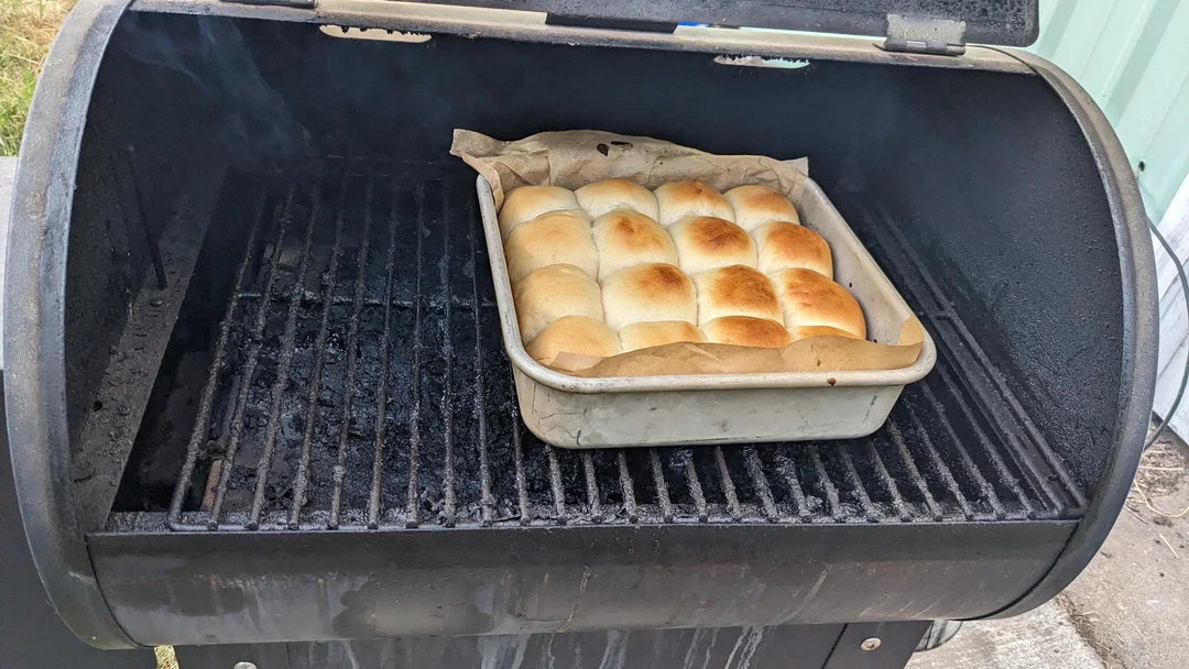 Milk Bread Rolls baked on a Treager? Why not. Oven was busy. | Scrolller