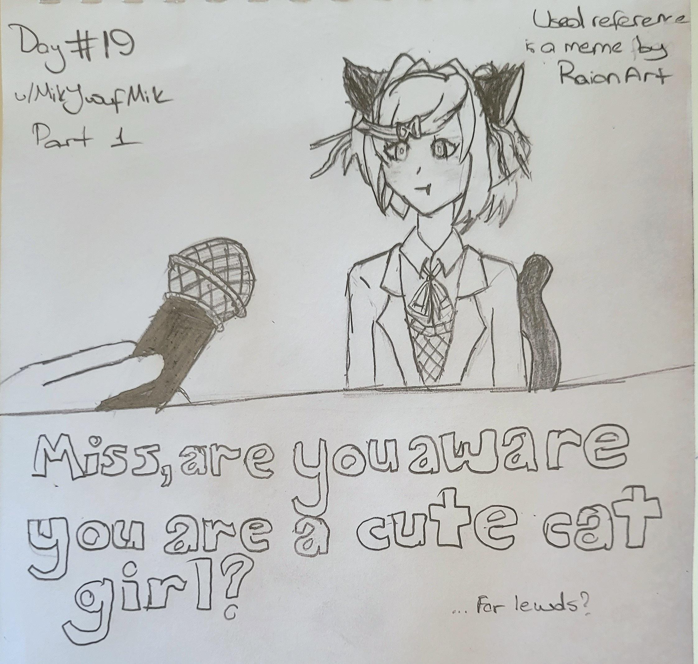 Day #19 of drawing Natsuki with no prior experience | Scrolller