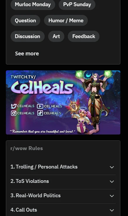 Excuse me, why is there random streamer embedded on official wow subreddit? | Scrolller