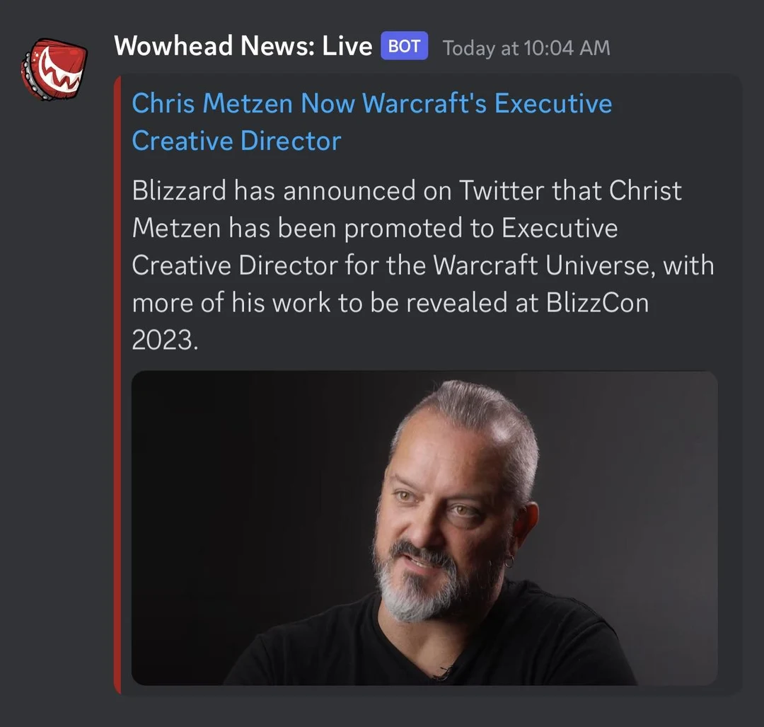 Chris Metzen is now Warcraft Executive Creative Director | Scrolller