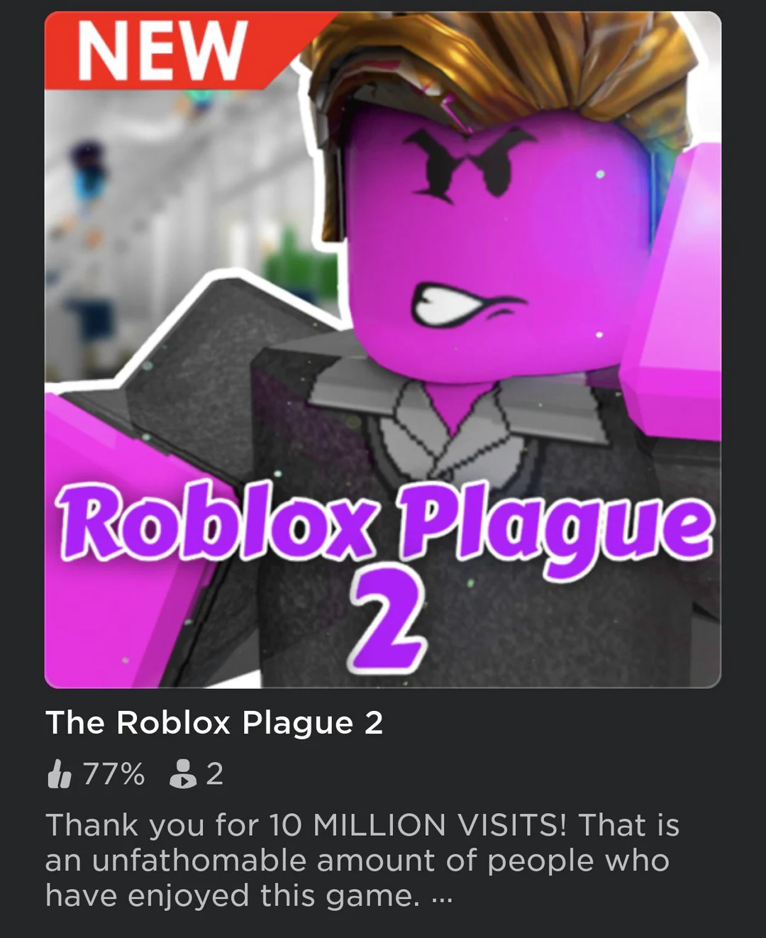RIP Roblox Plague 2 ☹️ | Scrolller
