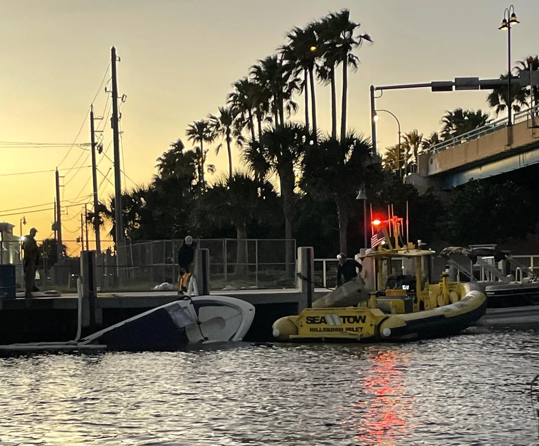Saw this out on the water tonight; Kid at Dock said a pursuit just smashed in the back of it ...