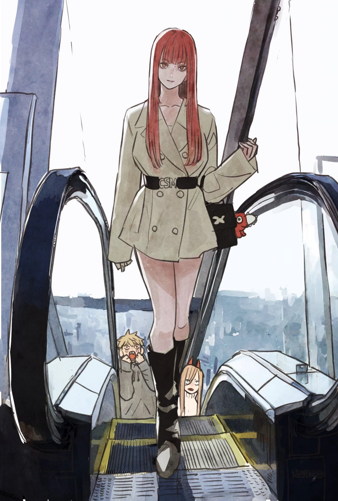 Makima going up the escalator (Takeuchi Ryousuke) | Scrolller