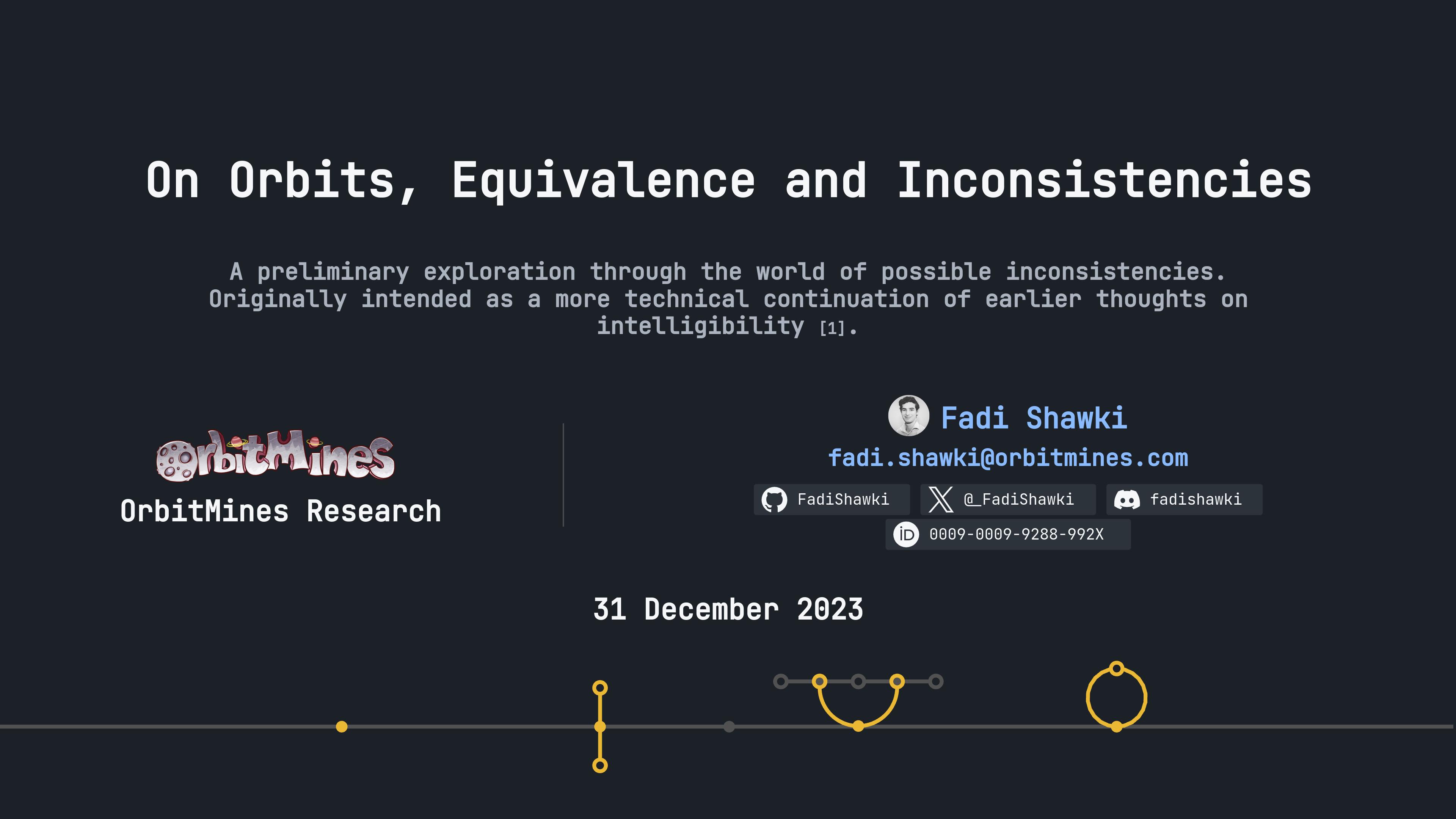 On Orbits, Equivalence & Inconsistencies - A preliminary exploration ...