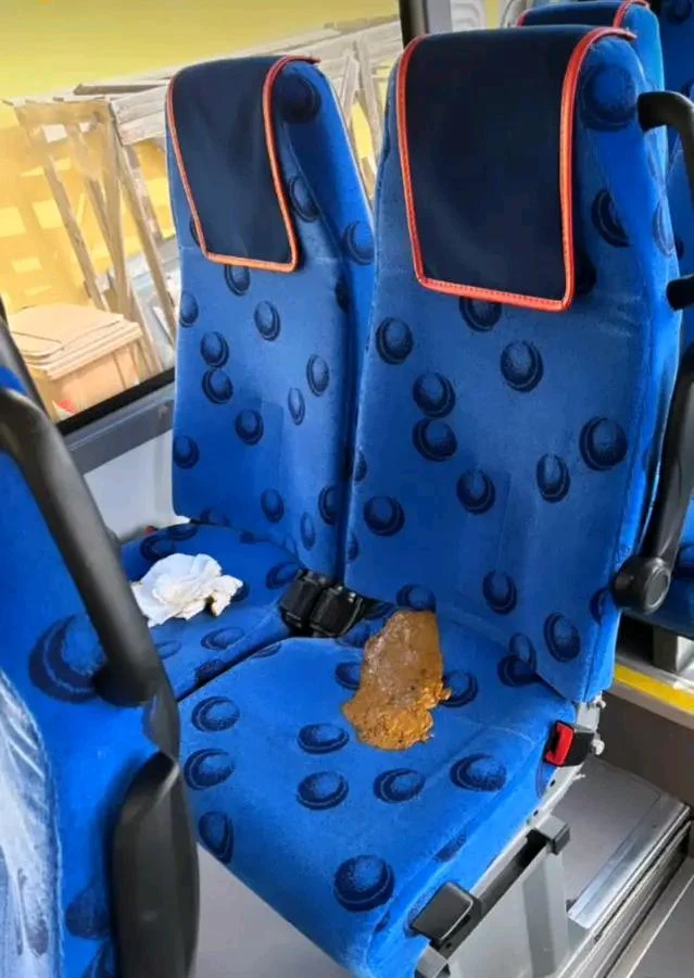 Someone dookie on the tour bus seat | Scrolller