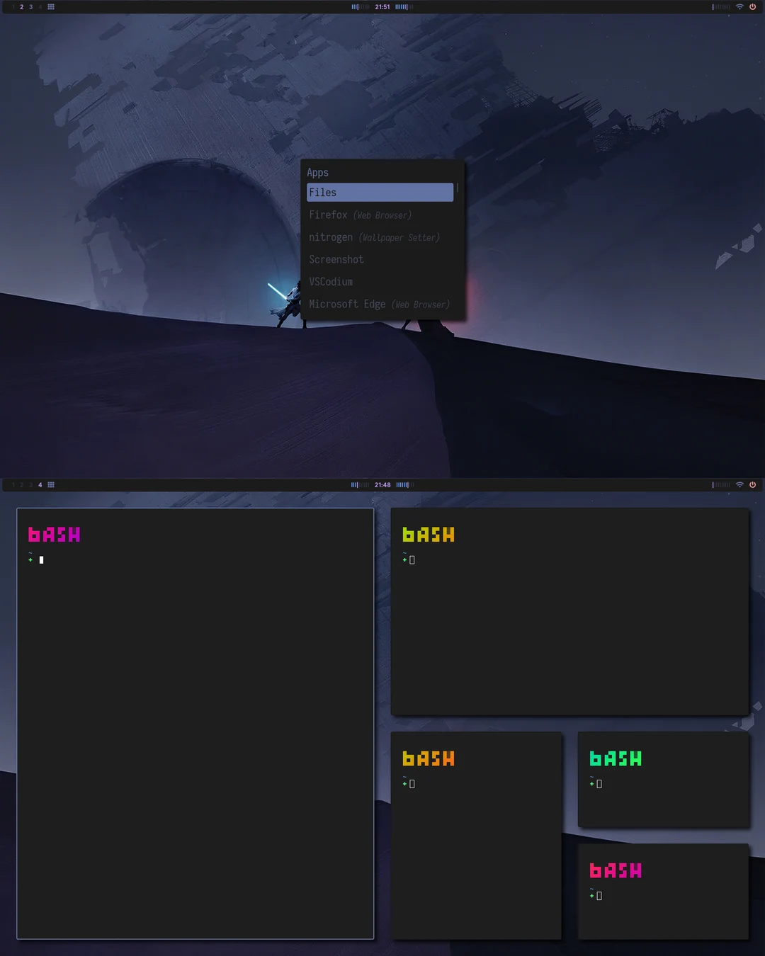 [bspwm] Getting back into tiling after a while | Scrolller