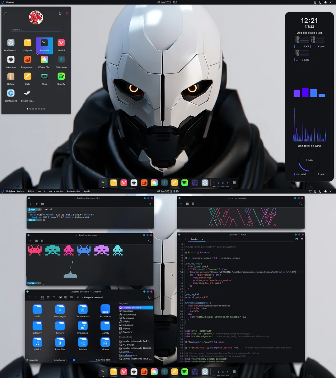 [KDE Plasma] Carl dark theme Screenshot | Scrolller